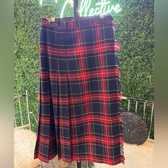 Espresso | Skirts | Vintage Wool Plaid Skirt Wrap Around Style | Poshmark